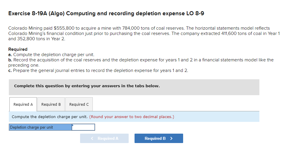 Solved Exercise 8-19A (Algo) ﻿Computing and recording | Chegg.com