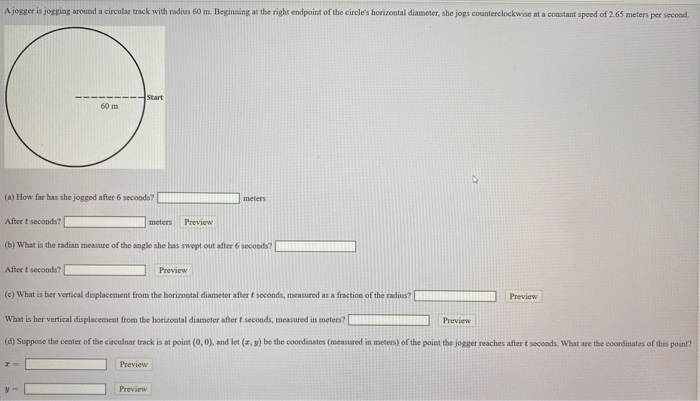 Solved A jogger is jogging around a circular track with | Chegg.com