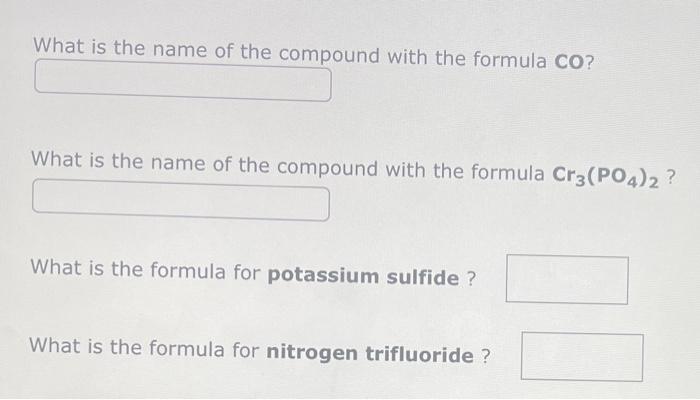 Solved What is the name of the compound with the formula | Chegg.com