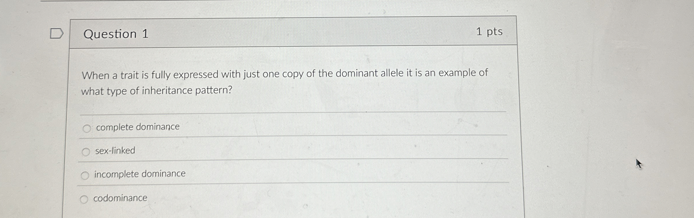 Solved Question 11 ﻿ptsWhen a trait is fully expressed with | Chegg.com
