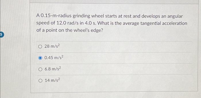Solved A 0.15-m-radius grinding wheel starts at rest and | Chegg.com