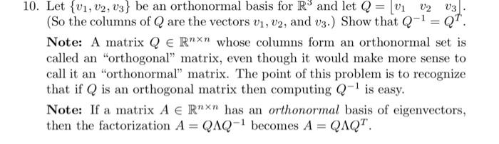 Solved 0. Let {v1,v2,v3} be an orthonormal basis for R3 and | Chegg.com