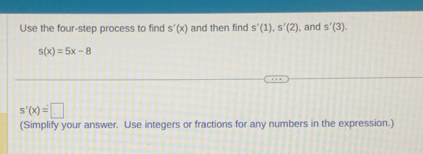 Solved Use the four-step process to find s'(x) ﻿and then | Chegg.com