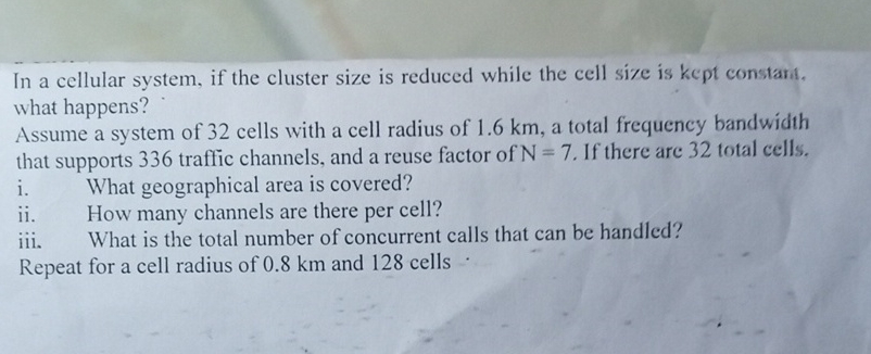 Assume a system of 32 ﻿cells with a cell radius of | Chegg.com