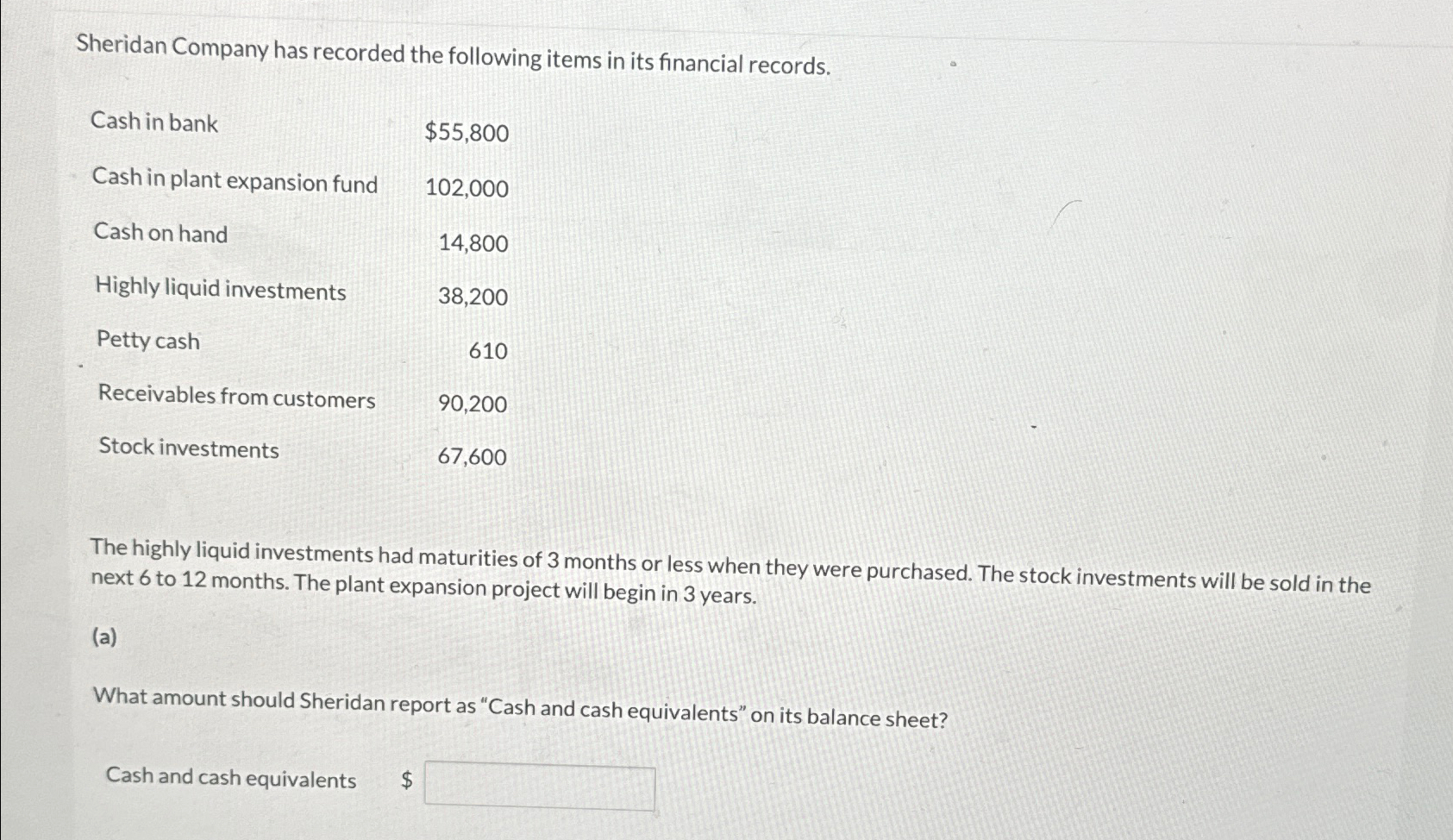 Solved Sheridan Company has recorded the following items in | Chegg.com