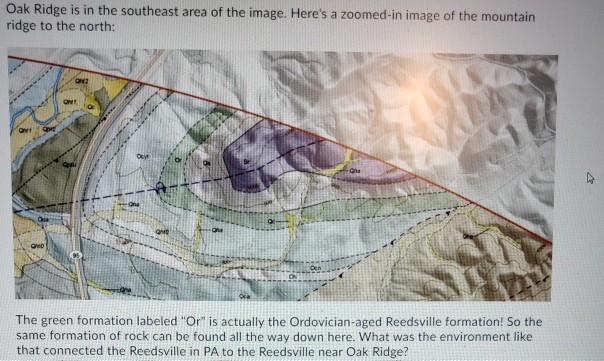 Solved This is a geologic map of the area around Oak Ridge | Chegg.com