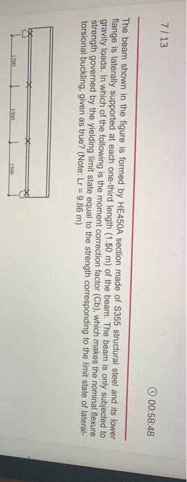 7/13 00:58:48 The beam shown in the figure is formed | Chegg.com