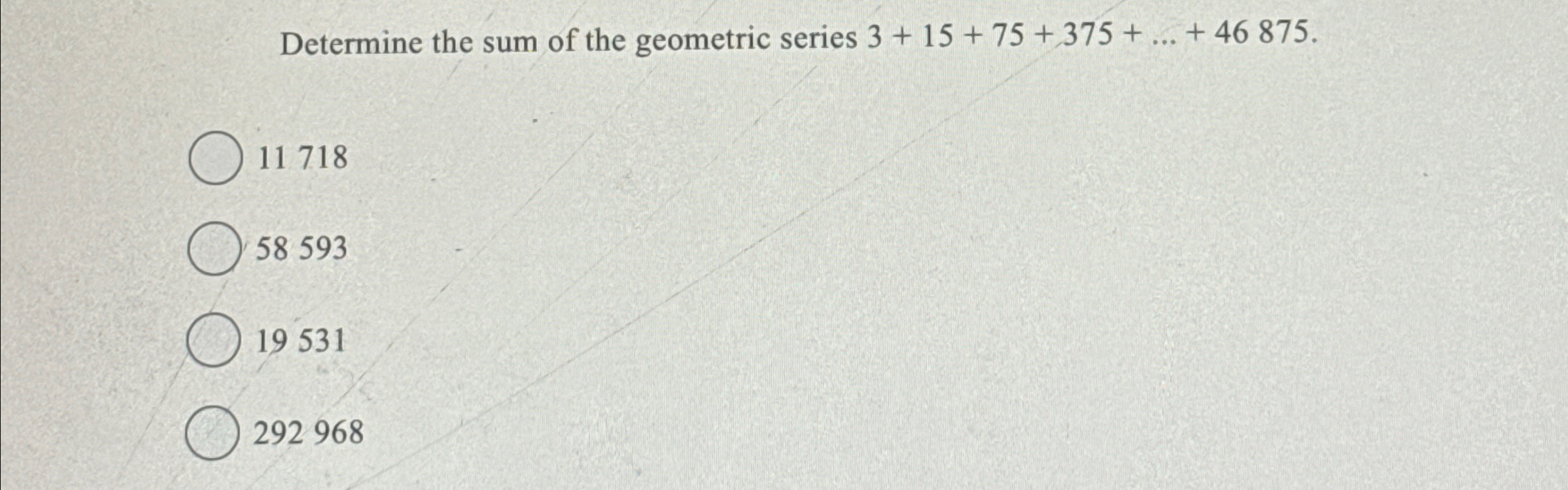 Solved Determine The Sum Of The Geometric Series