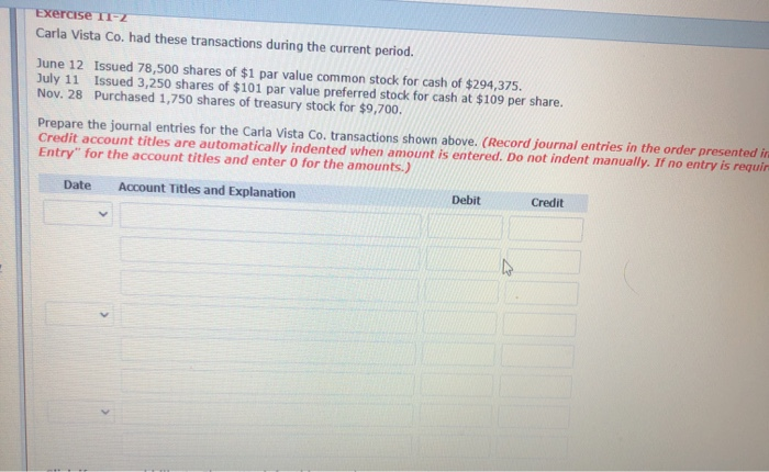 Solved Exercise 1-2 Carla Vista Co. had these transactions | Chegg.com