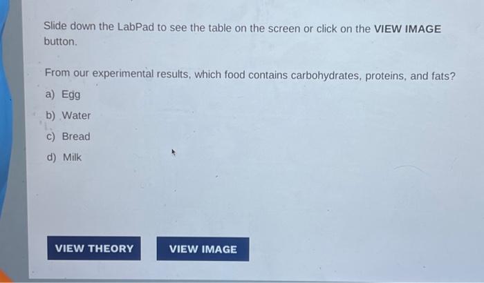 Solved Slide down the LabPad to see the table on the screen | Chegg.com