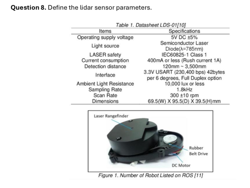 Solved Question 8. ﻿Define the lidar sensor | Chegg.com
