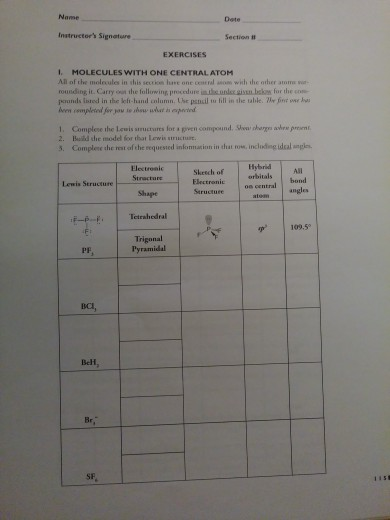 Solved Date Instructors Signature Section ! EXERCISES t I | Chegg.com