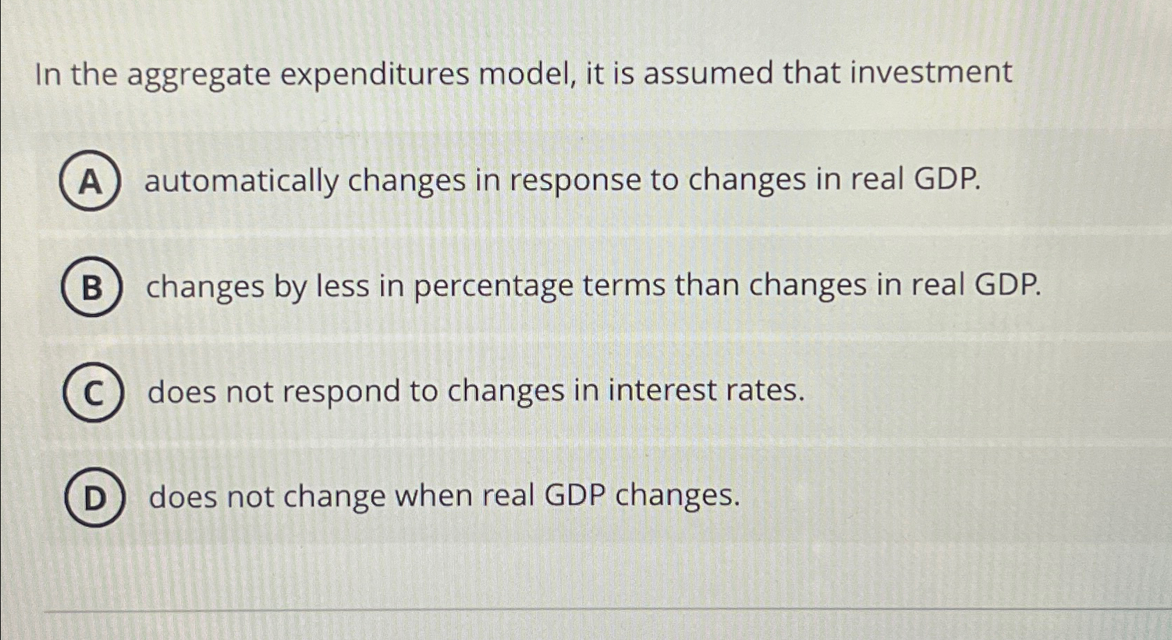 Solved In the aggregate expenditures model, it is assumed | Chegg.com