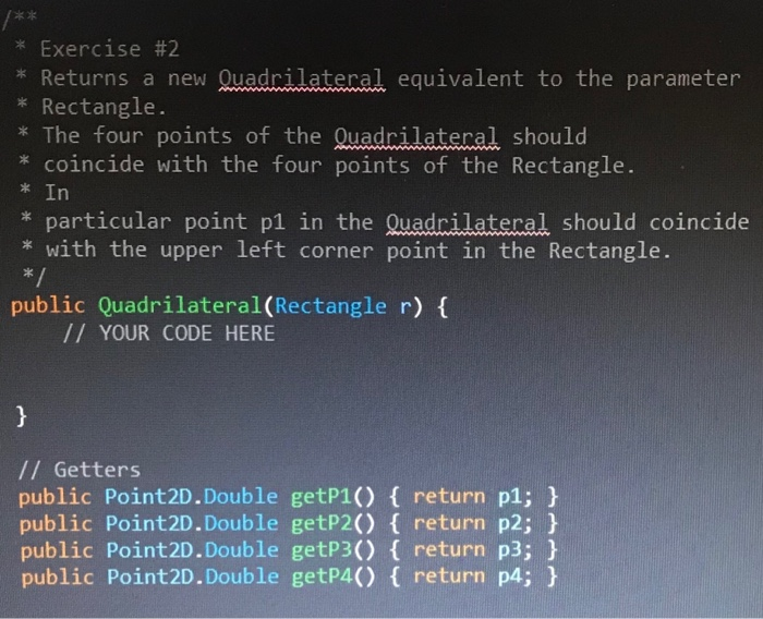 public class Quadrilateral { private Point2D.Double | Chegg.com