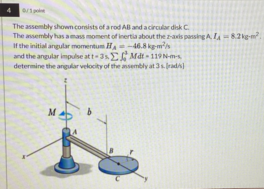 Solved 40/1 ﻿pointThe assembly shown consists of a rod AB | Chegg.com