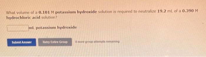 Solved What volume of a 0.194M hydrochloric acid solution is | Chegg.com