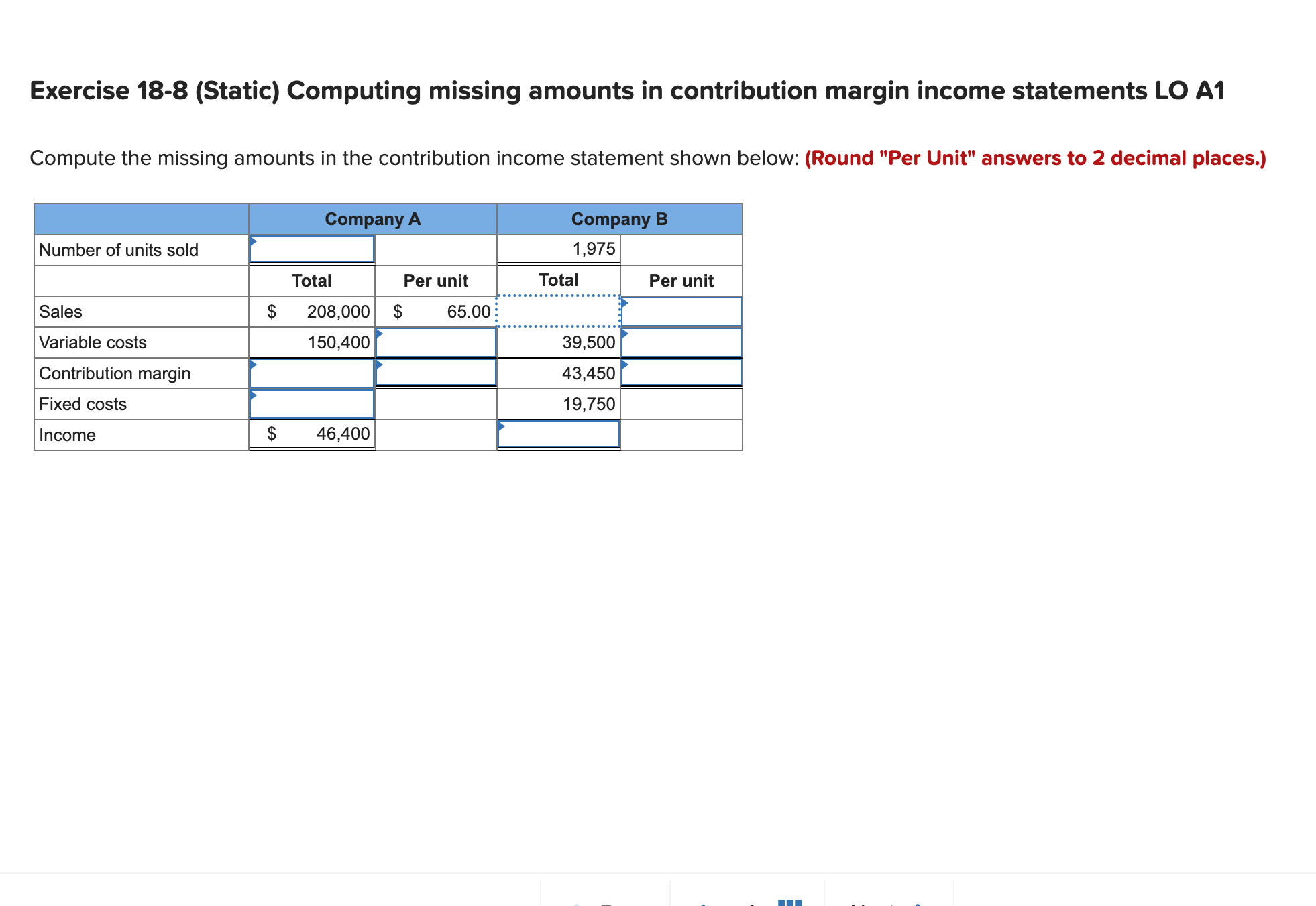 Solved Exercise 18-8 (Static) ﻿Computing missing amounts in | Chegg.com