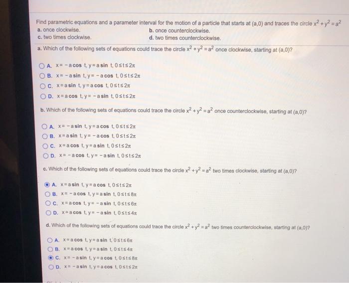 Solved Find parametric equations and a parameter interval | Chegg.com