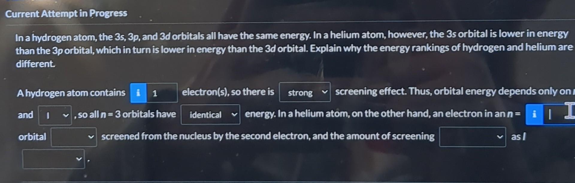 Solved In A Hydrogen Atom The 3s 3p And 3 D Orbitals All