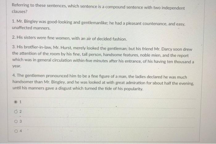 Solved Referring to these sentences, which sentence is a | Chegg.com