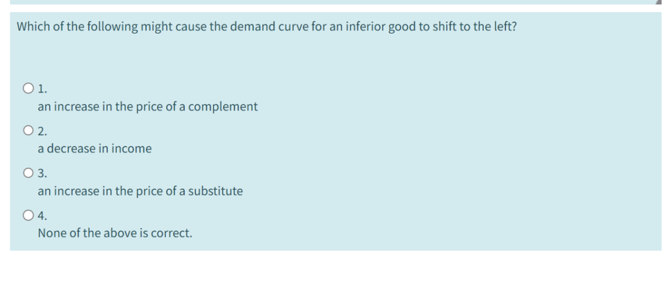 Solved Which of the following might cause the demand curve | Chegg.com