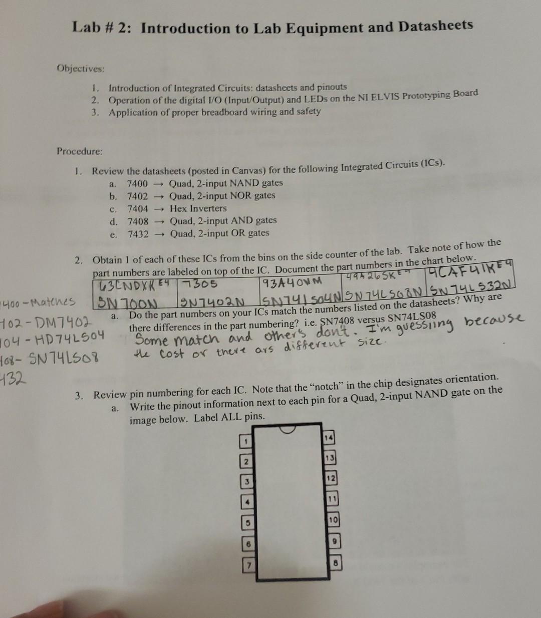 Solved Lab \# 2: Introduction to Lab Equipment and | Chegg.com