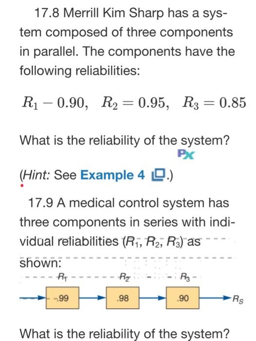 Solved 17.8 Merrill Kim Sharp has a sys- tem composed of | Chegg.com