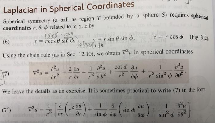 Solved Laplacian in Spherical Coordinates Spherical symmetry | Chegg.com