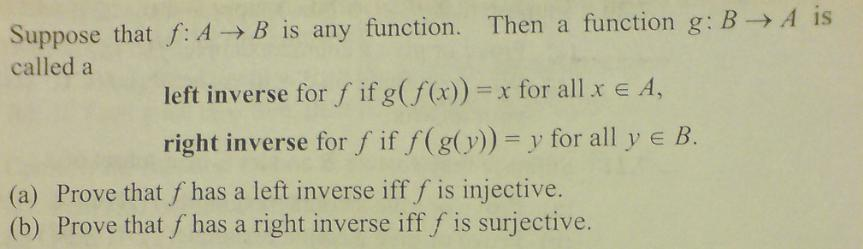 Solved Suppose that f : A rightarrow B is any function. Then | Chegg.com