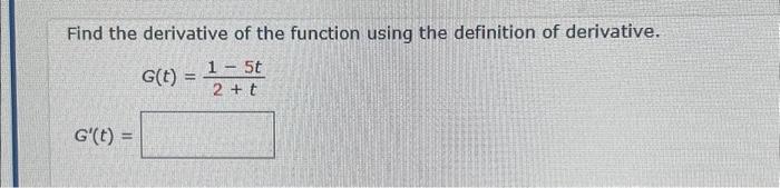 Solved Find the derivative of the function using the | Chegg.com