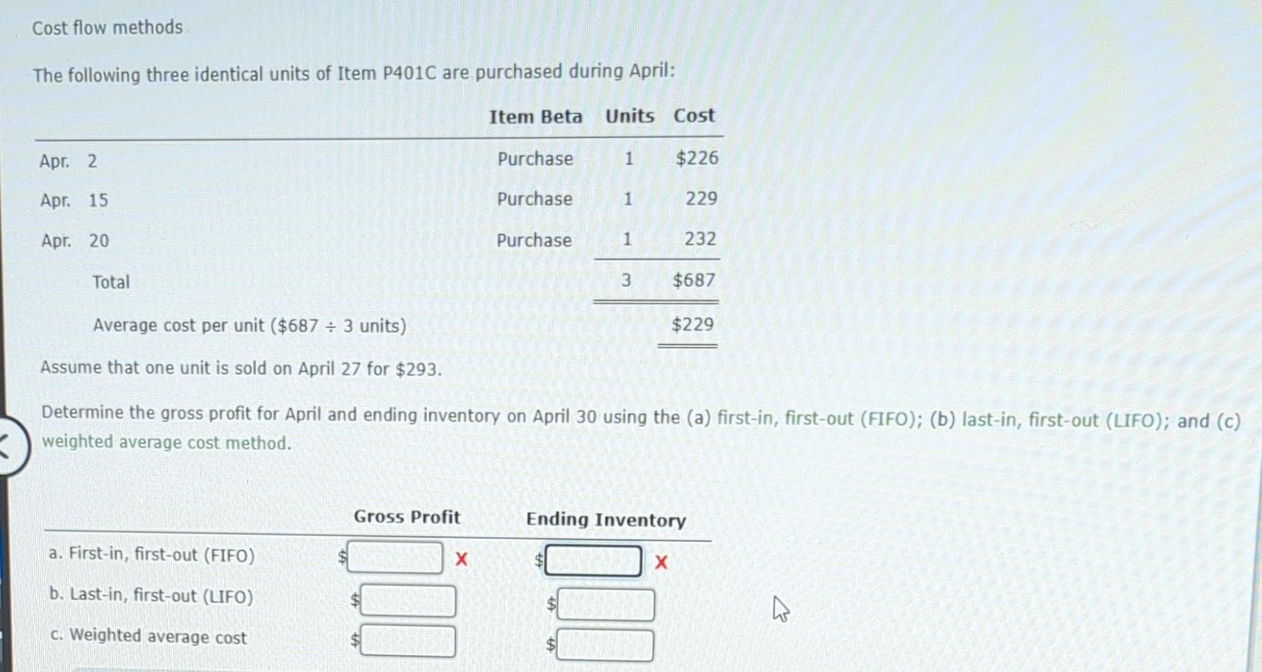 Solved Cost flow methods The following three identical units | Chegg.com