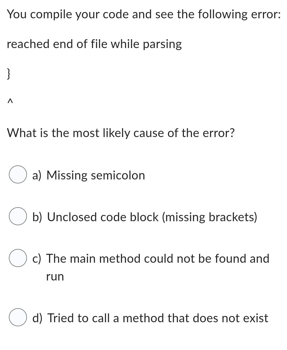Solved You compile your code and see the following error: | Chegg.com