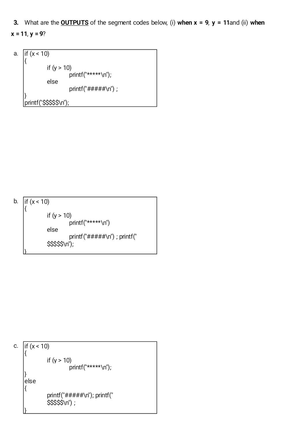 Solved 3 What Are The Outputs Of The Segment Codes Below 
