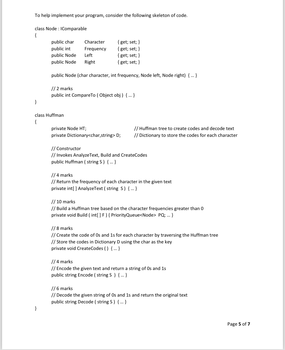 Solved Write this in C# language.Part C: Huffman Codes (40 | Chegg.com