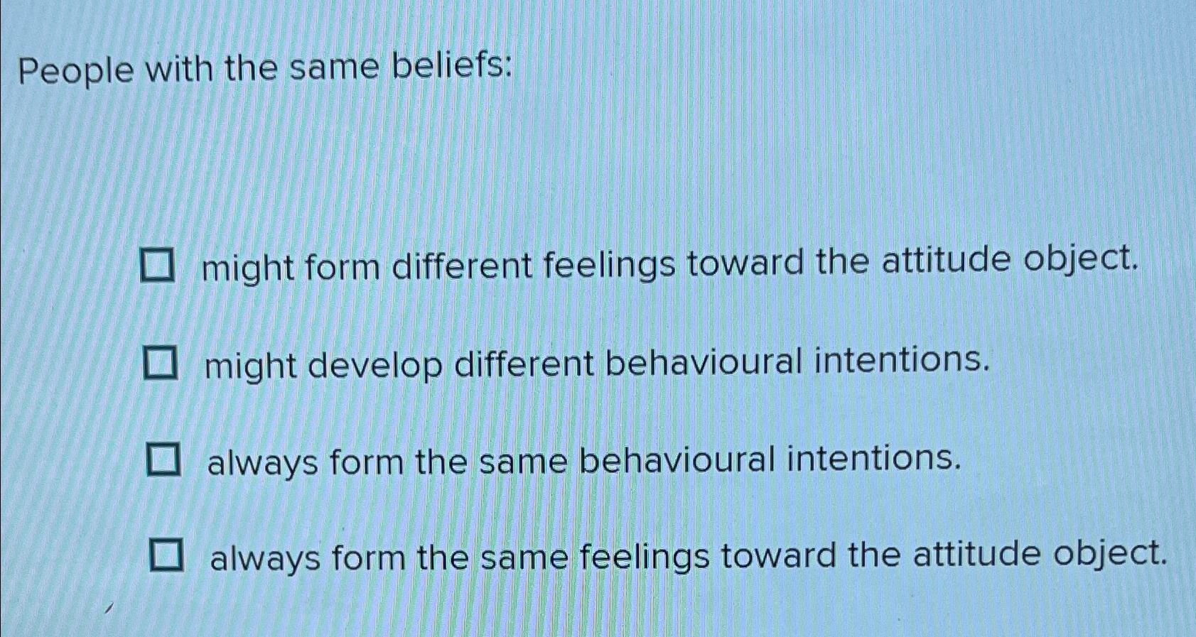 Solved People with the same beliefs:might form different | Chegg.com