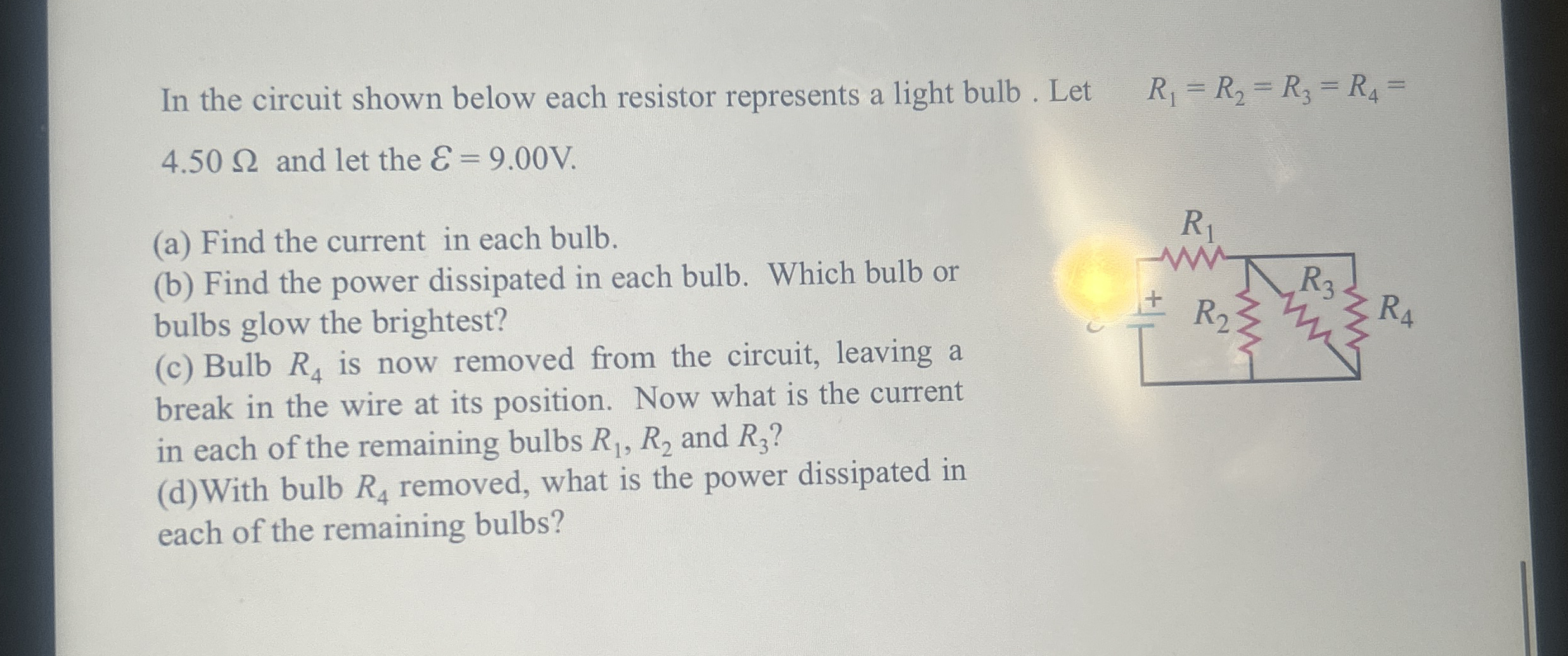 Solved In the circuit shown below each resistor represents a | Chegg.com