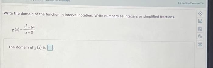 Solved Write the domain of the function in interval | Chegg.com