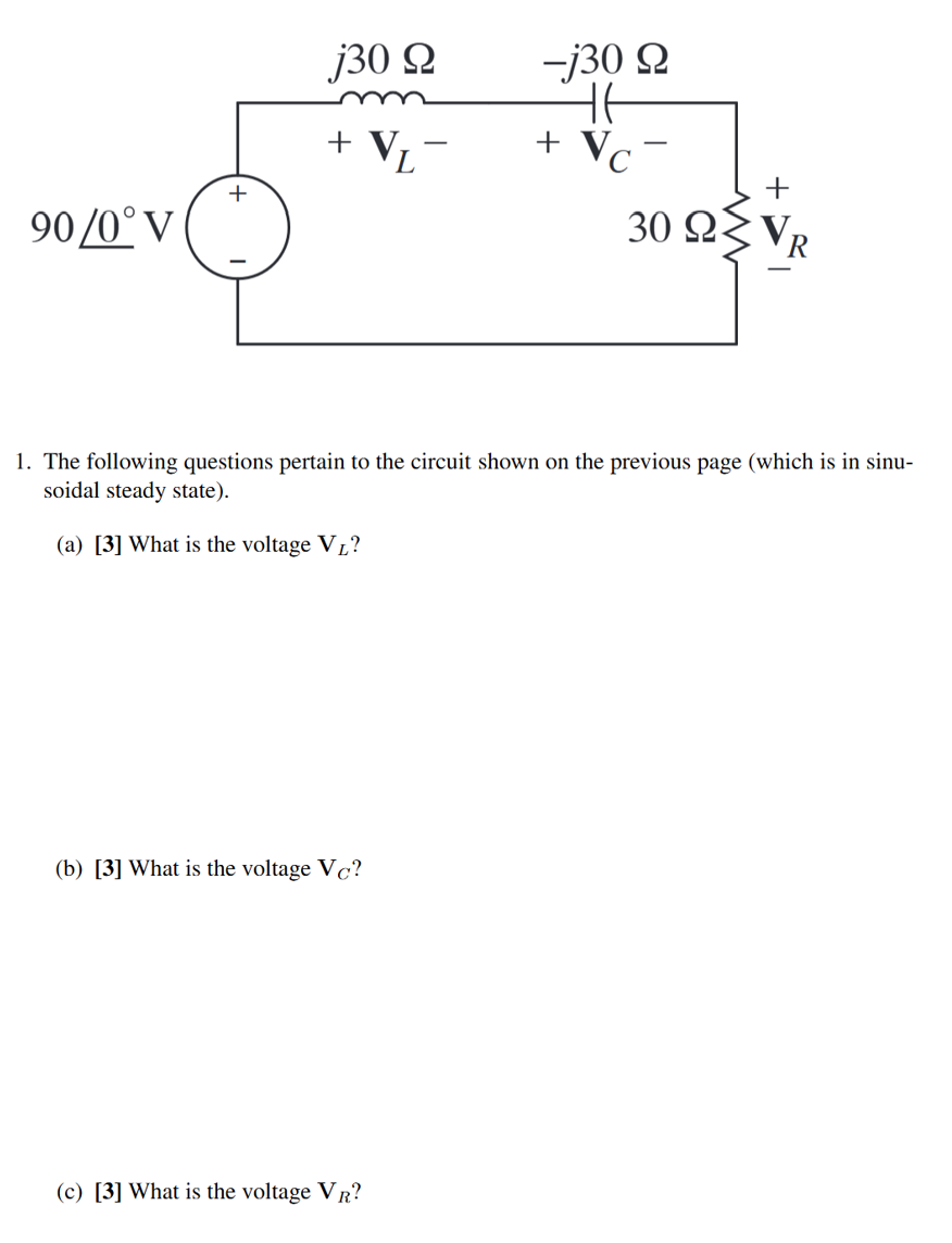 Solved 1. ﻿The following questions pertain to the circuit | Chegg.com