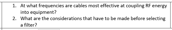 Solved At what frequencies are cables most effective at | Chegg.com