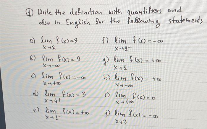 Solved Write the definition with quantifiers and also in | Chegg.com
