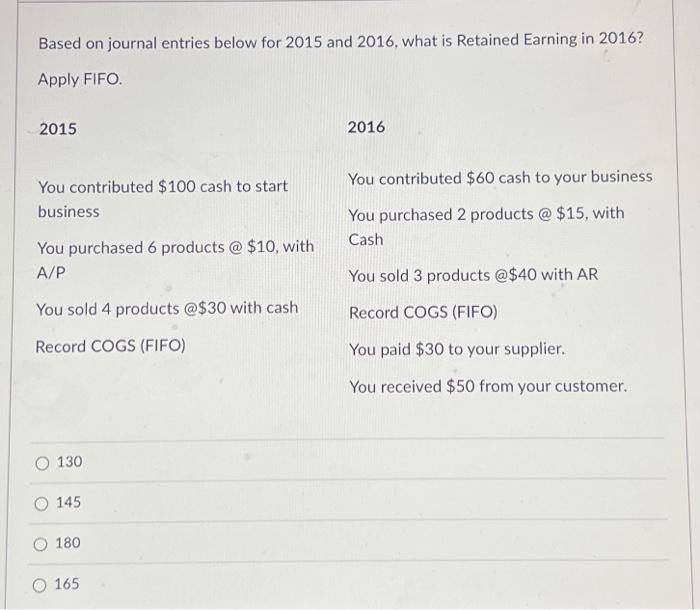 Solved Based on journal entries below for 2015 and 2016, | Chegg.com