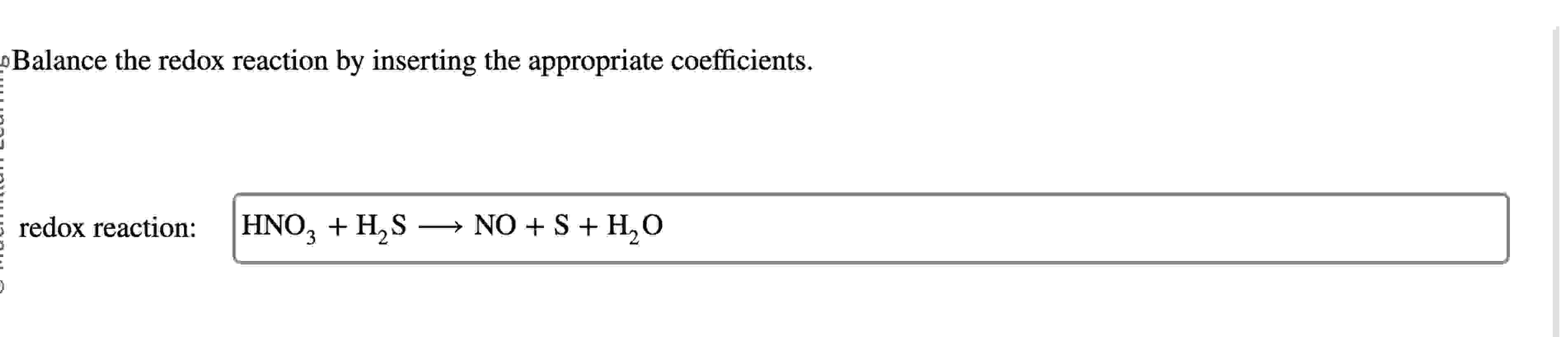 Solved Balance the redox reaction by inserting the | Chegg.com