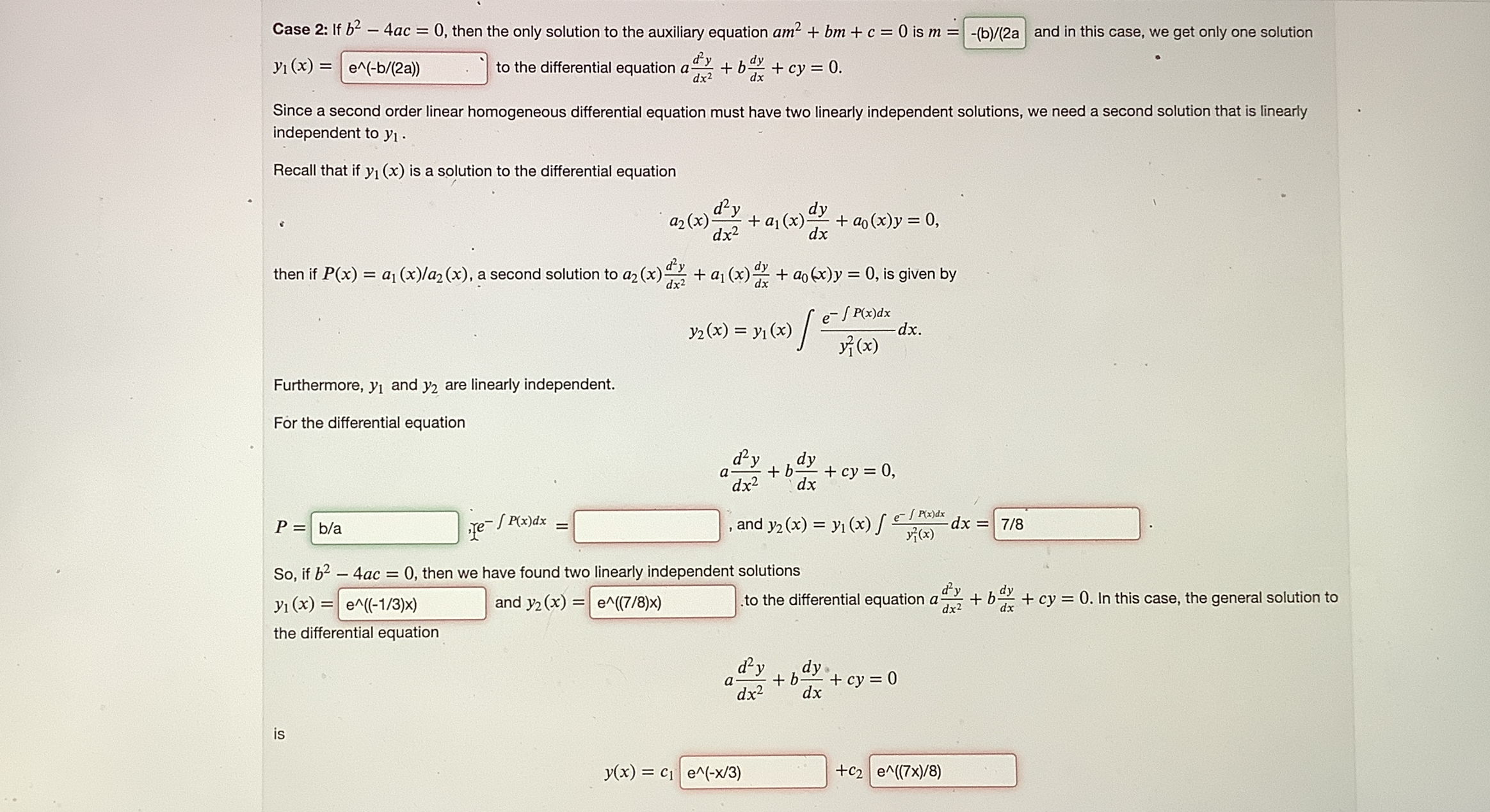 Solved Case 2: If b2-4ac=0, ﻿then the only solution to the | Chegg.com