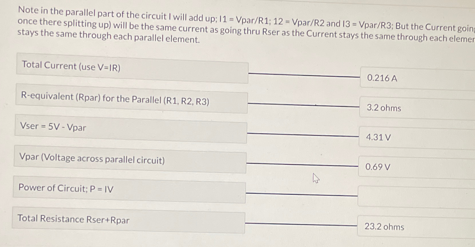 Solved Note in the parallel part of the circuit I will add | Chegg.com