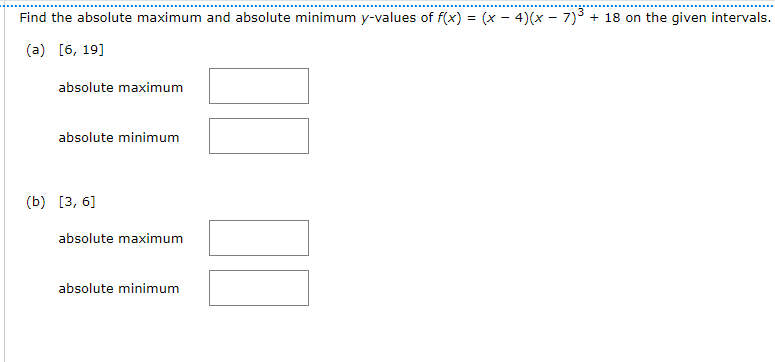 Solved Find the absolute maximum and absolute minimum | Chegg.com