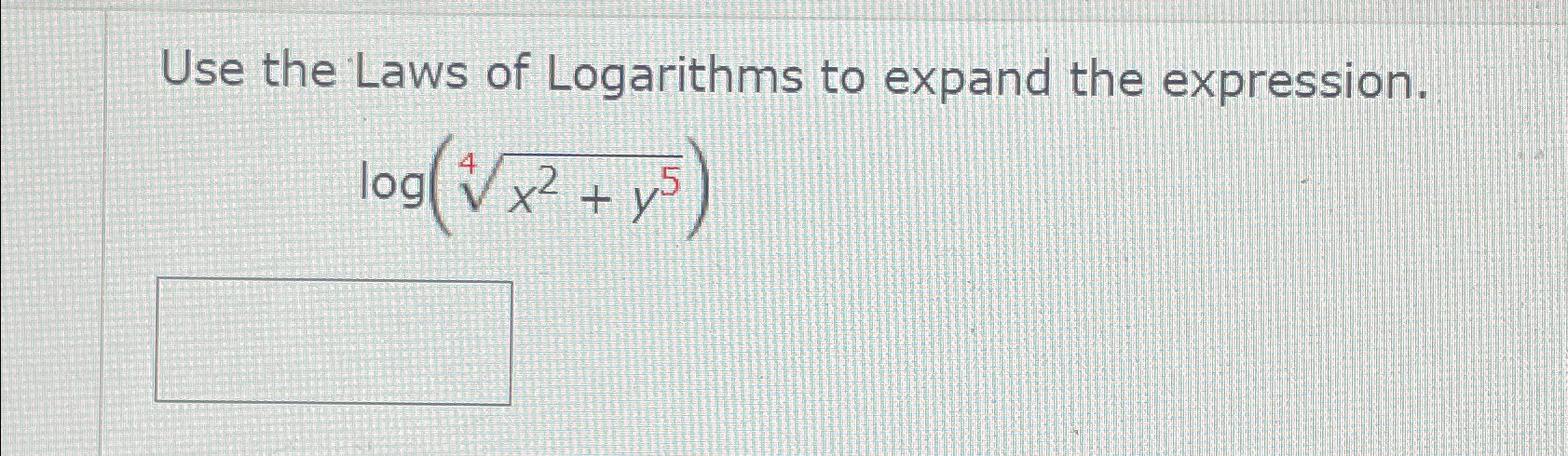 Solved Use the Laws of Logarithms to expand the | Chegg.com
