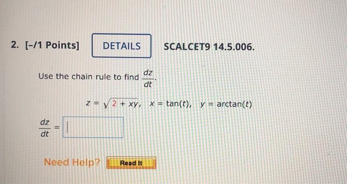 Solved 11 Points] SCALCET9 14.5.006. Use the chain rule to | Chegg.com