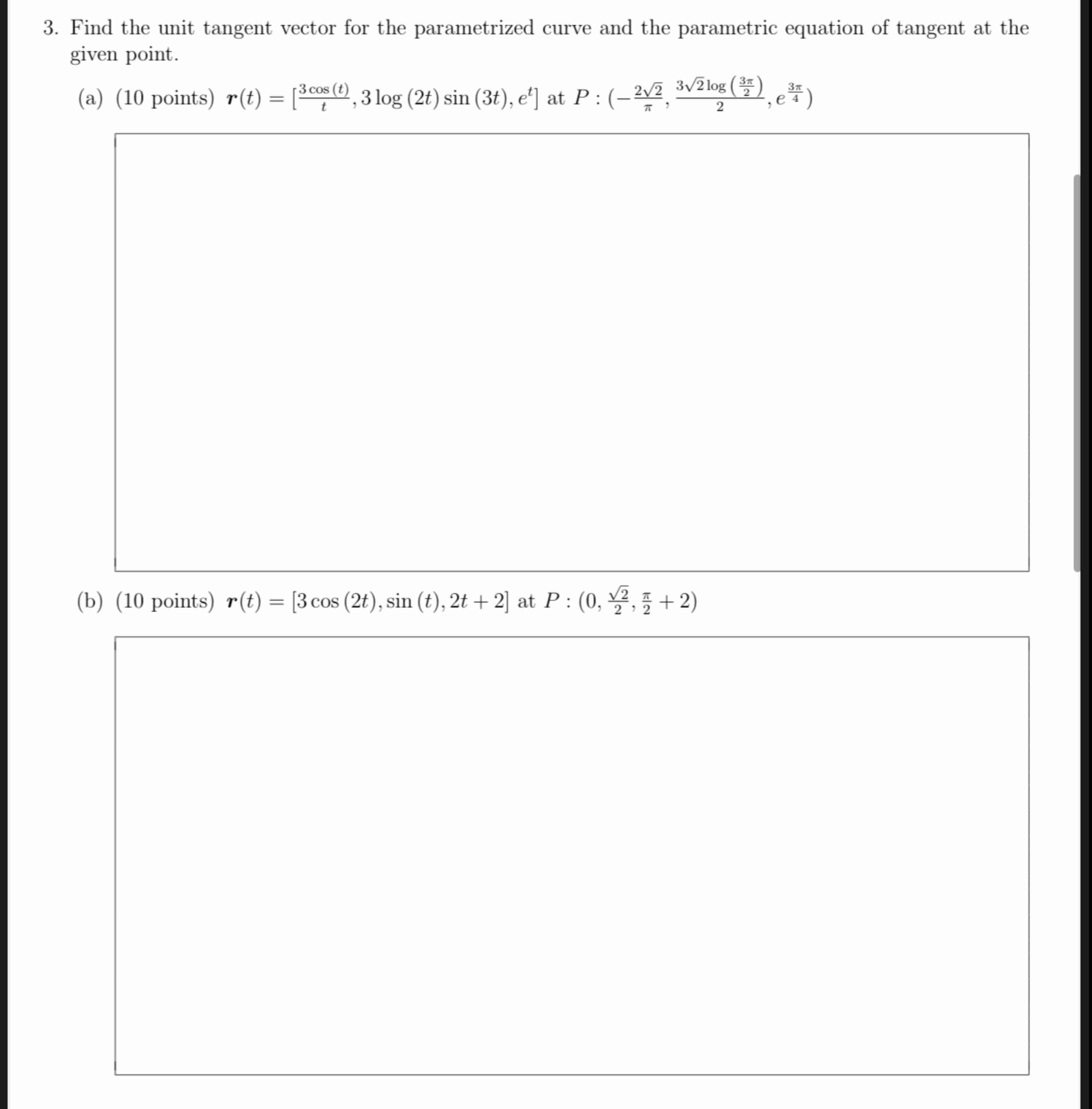 Solved Find the unit tangent vector for the parametrized | Chegg.com Solved Find the unit tangent vector for the parametrized | Chegg.com