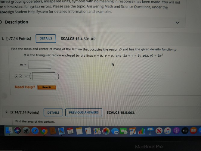 Solved correct grouping operators, misspelled units, symbols | Chegg.com
