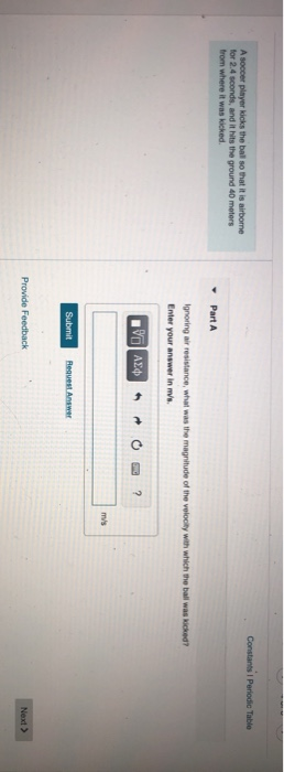 Solved Constants Periodic Table Asoccer player kicks the bal | Chegg.com